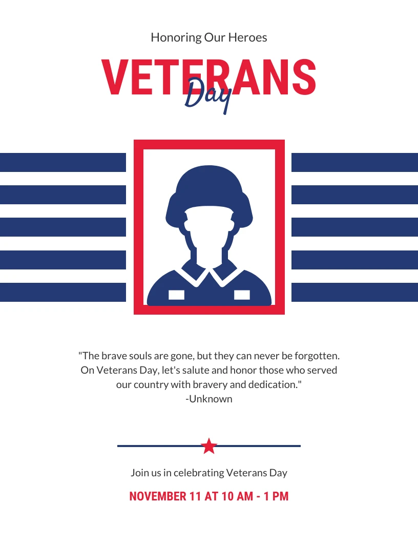 Circle And Line Minimalist Veterans Day Poster - Venngage