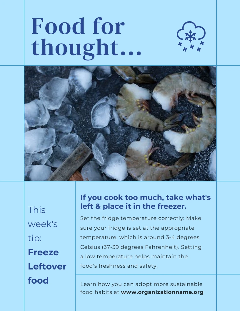 Blue Modern Food Waste Poster - Venngage