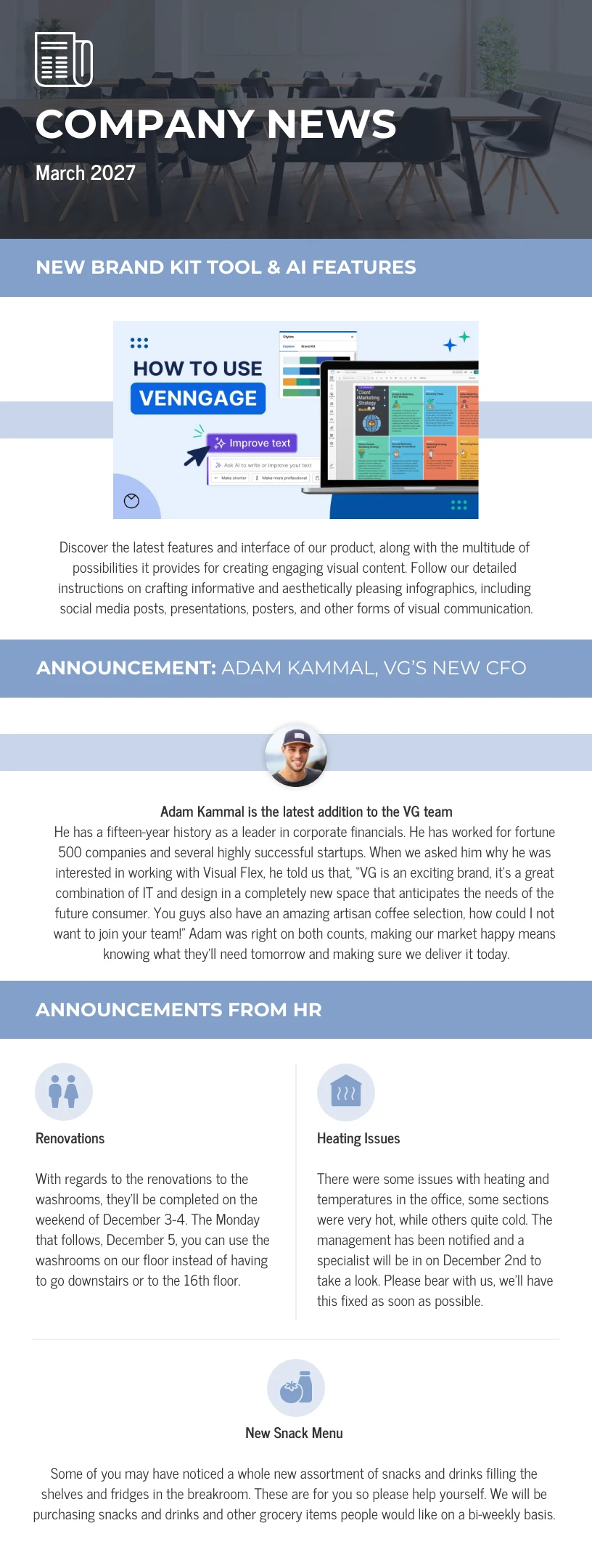 Company Business Newsletter Template - Venngage