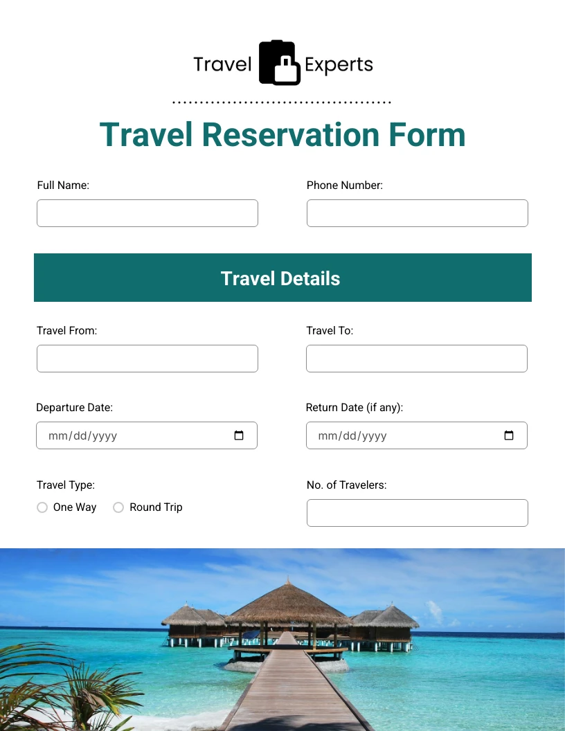 Formulario de reserva simple gris y verde - Venngage