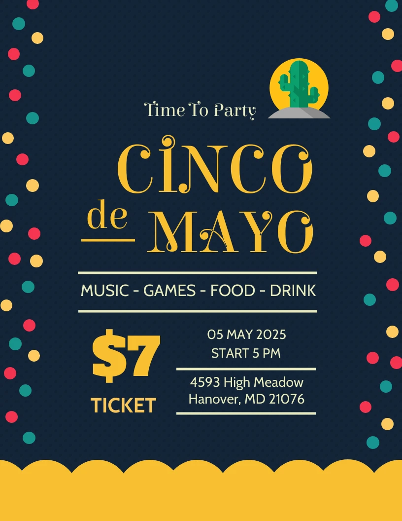 Navy Cinco De Mayo Time to Party Template - Venngage