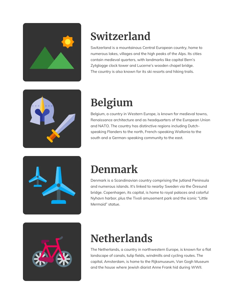 4-Row with Rounded Square Grid Icon Layout - Venngage