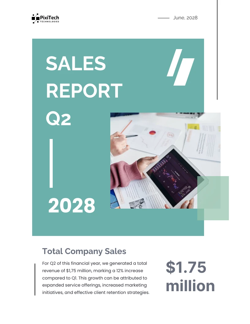 Minimalist Sales Report Template - Venngage