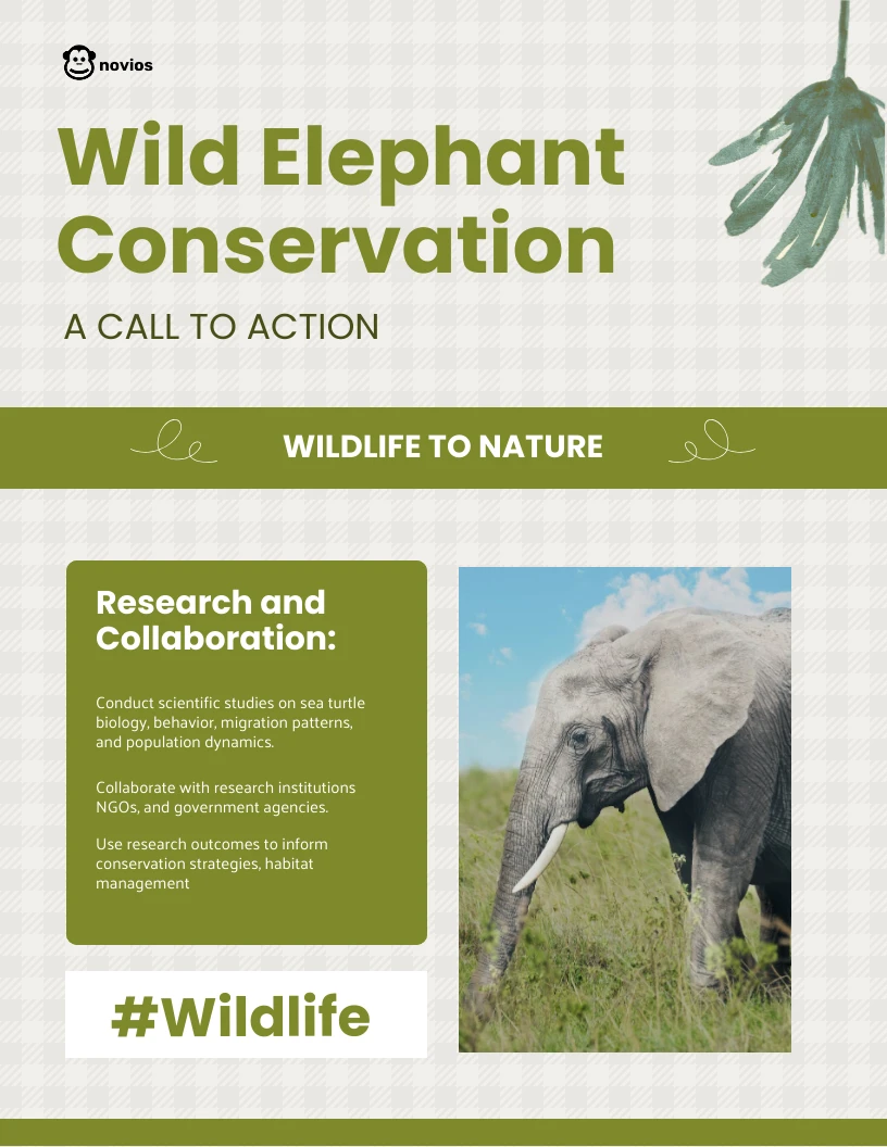 Wild Elephant Conservation Flyer Template - Venngage