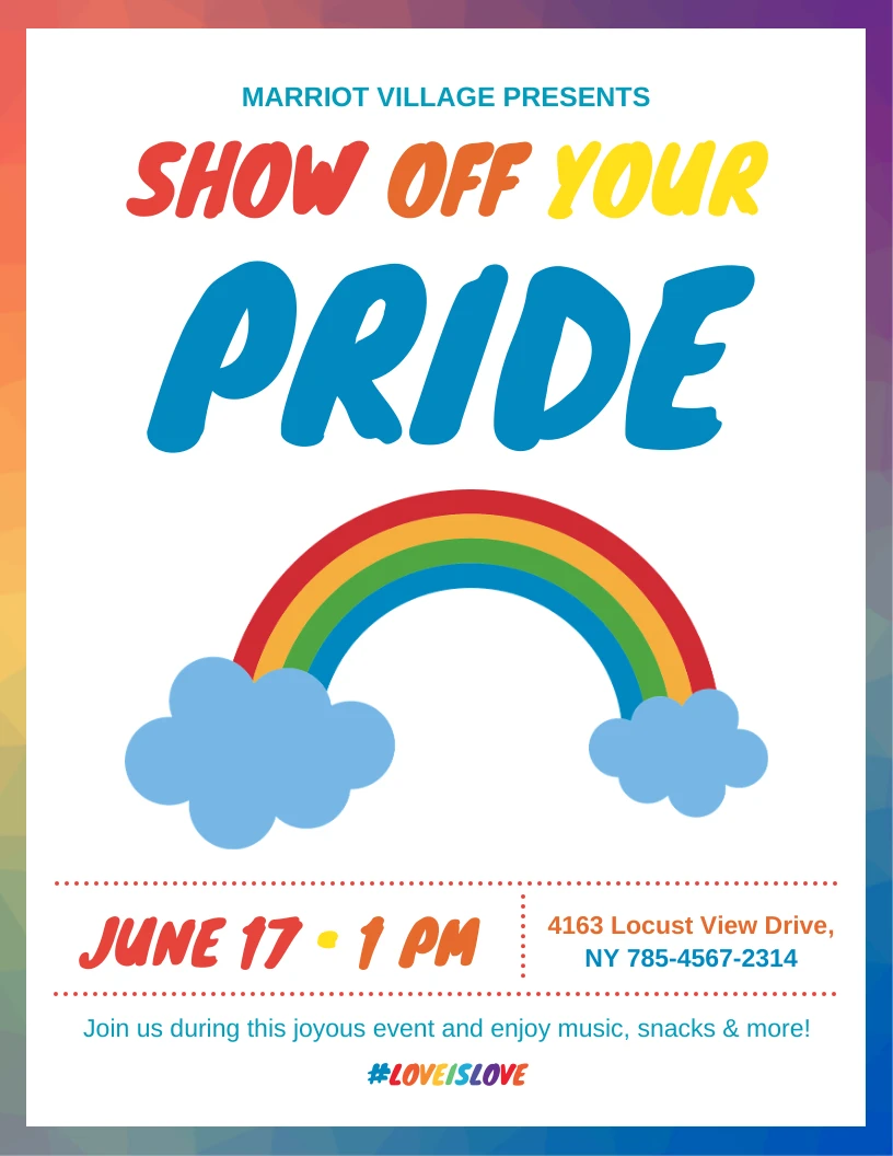 Colorful Lgbtq Pride Event Flyer Template Venngage