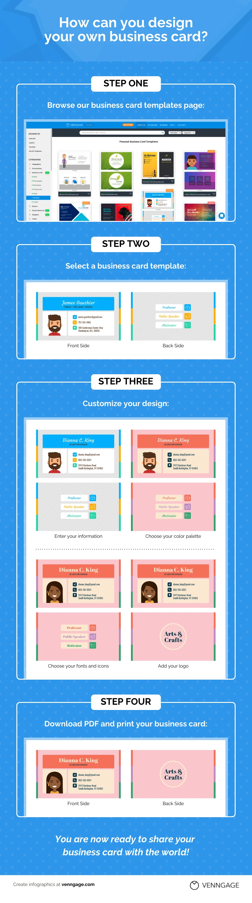 Designing Business Cards Process Infographic Template - Venngage