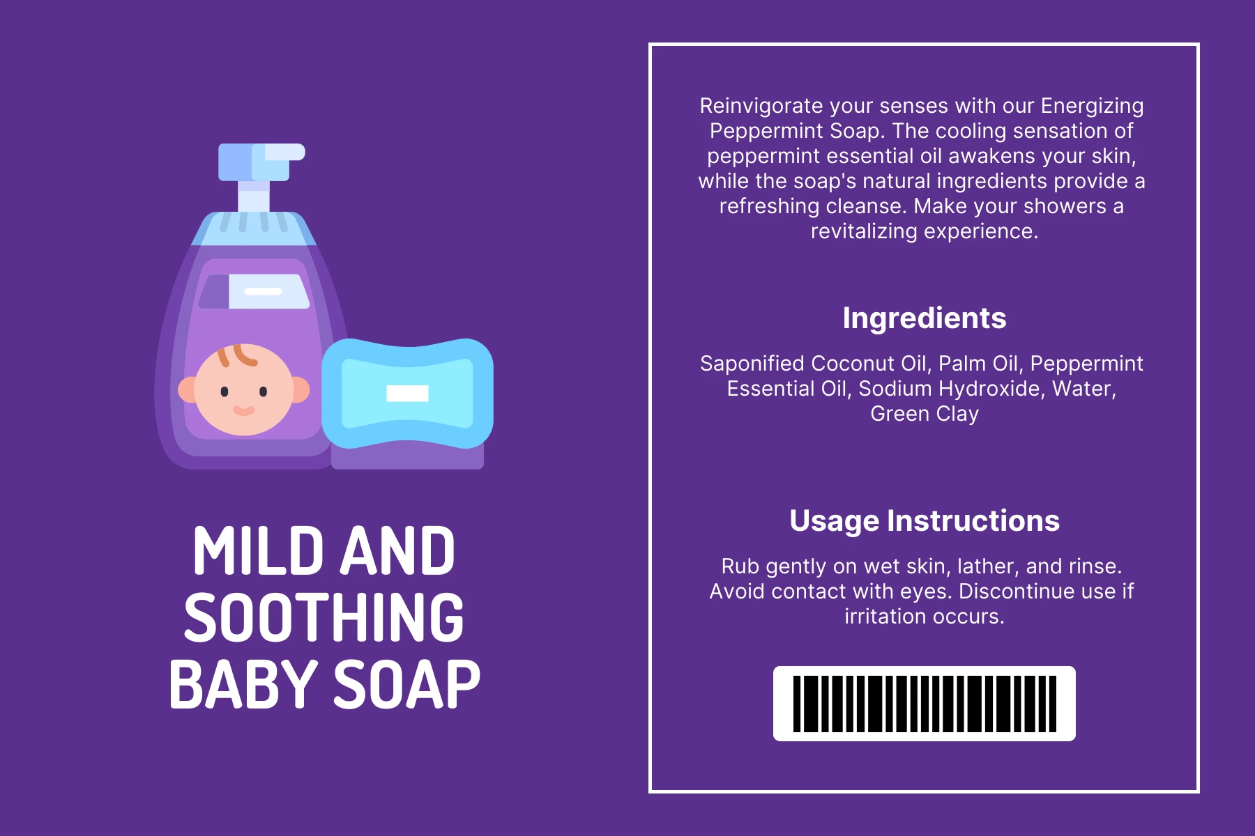 Dark Purple Simple Illustration Soap Label - Venngage