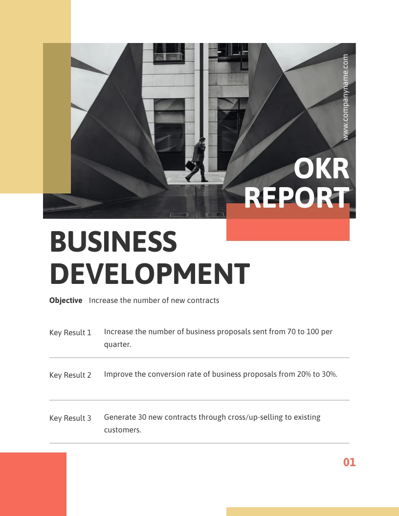 Minimalist Modern OKR Report Template - Venngage