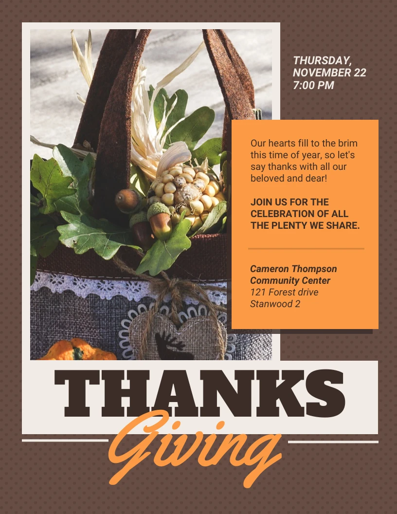 Thanksgiving Poster - Venngage