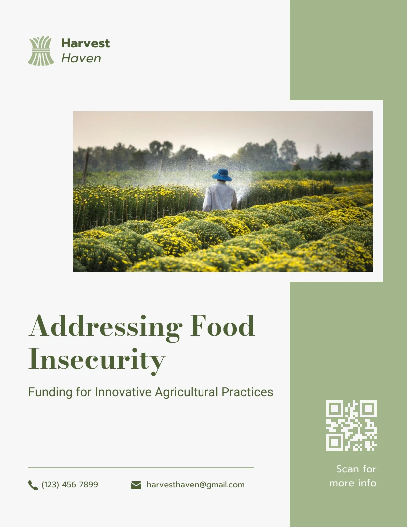 Research Proposal Template Addressing Food Insecurity - Venngage