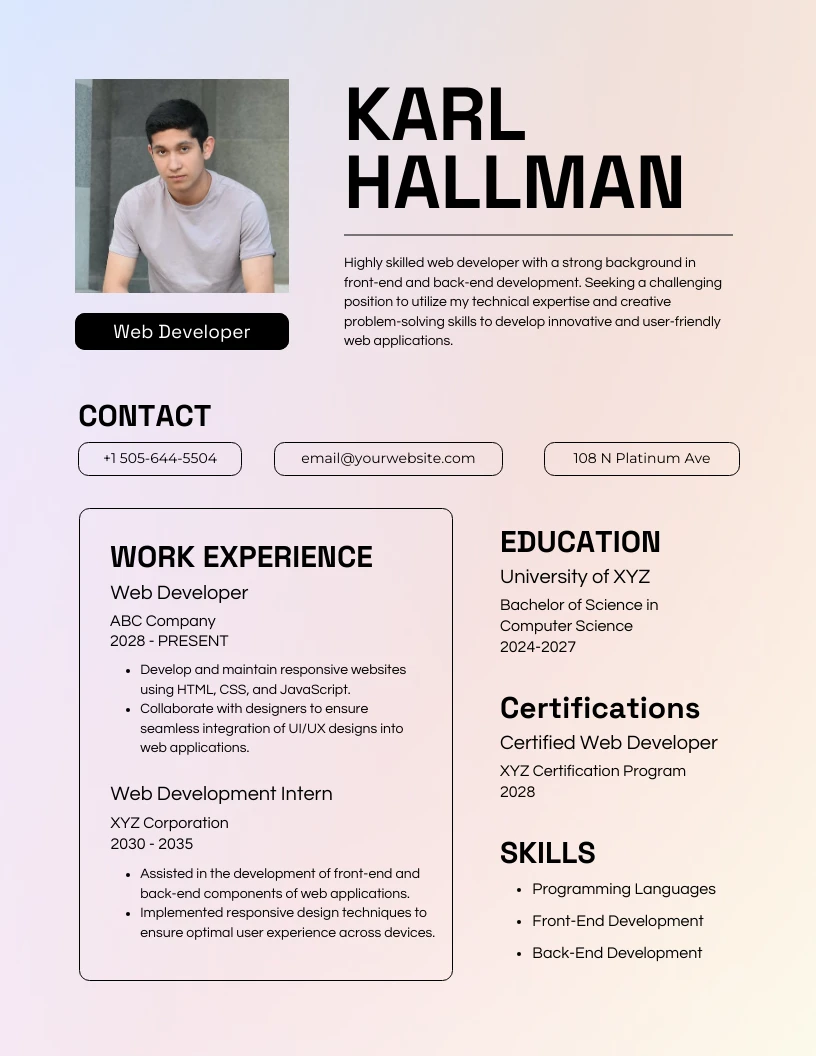 Web Designer Resume 2024
