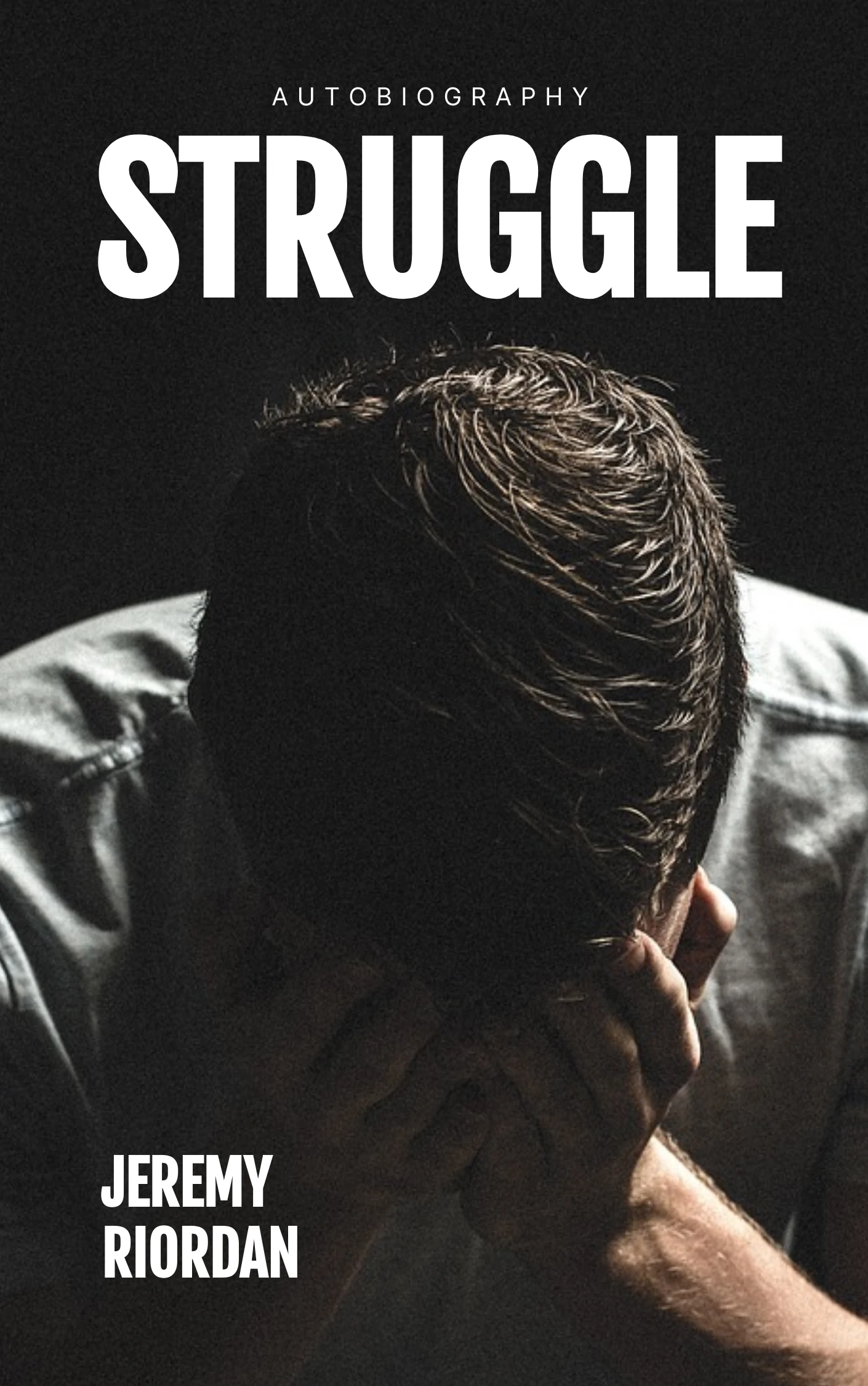 Black Simple Photo Autobiography Book Cover - Venngage