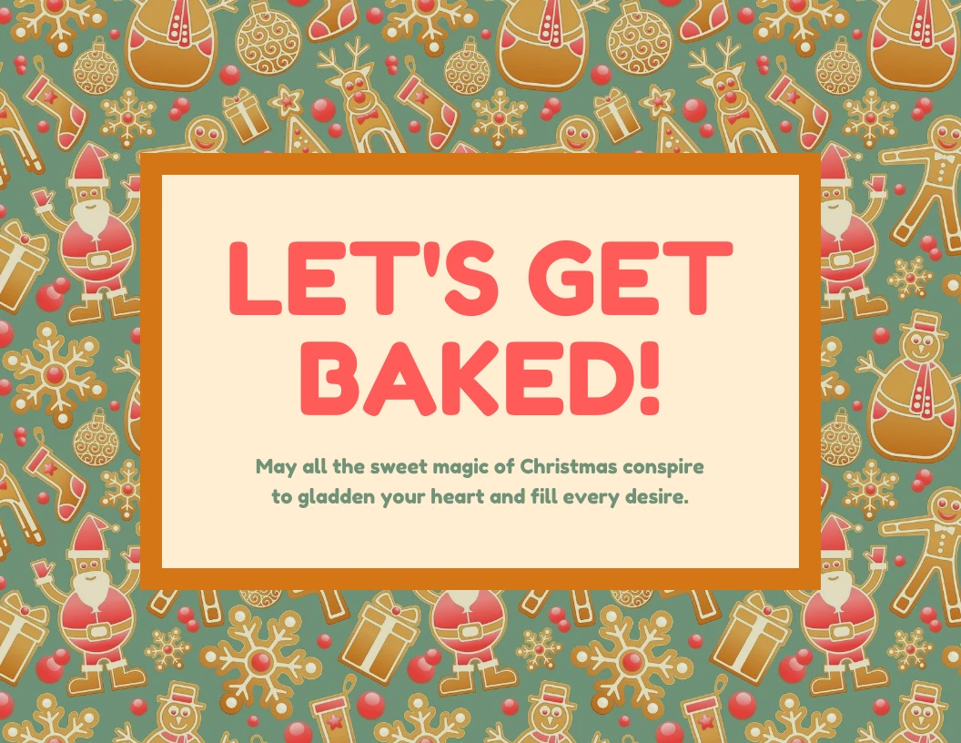 Gingerbread Pattern Christmas Card - Venngage