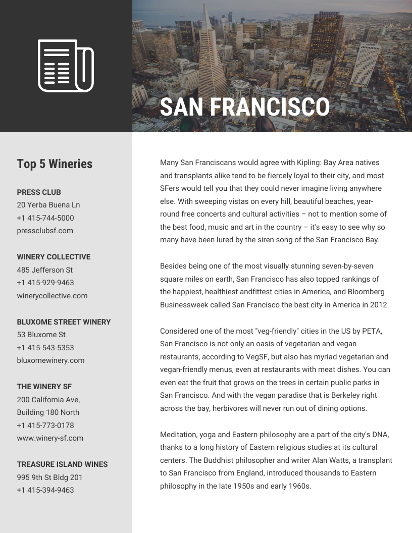 2-Column with Left Sidebar Layout - Venngage