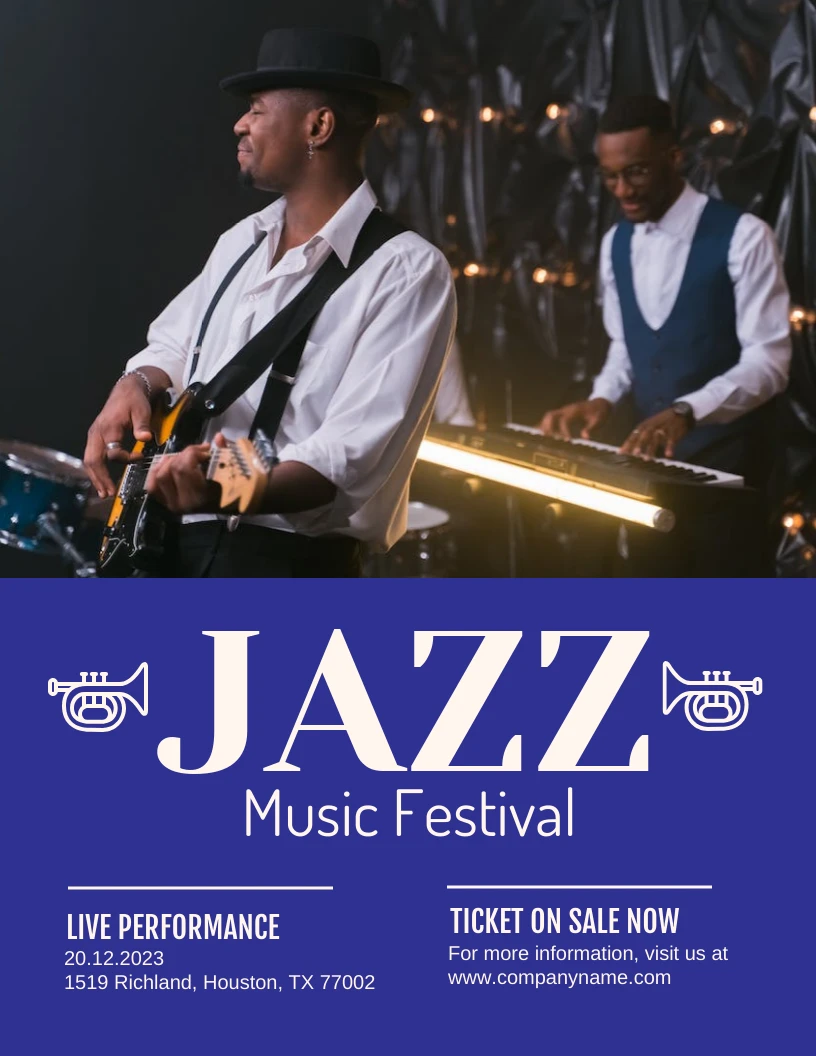 Jazz Music Flyers Jazz Music Festival Flyer Design With Piano Keyboard