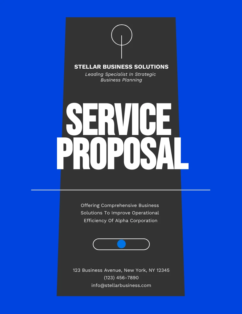 Dark Blue Color Service Proposal Template - Venngage