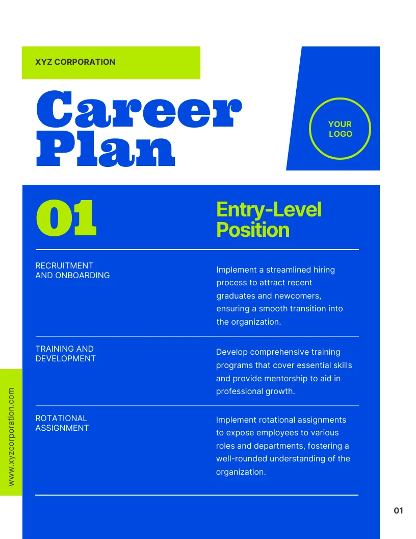 Blue Green Career Plan Template - Venngage