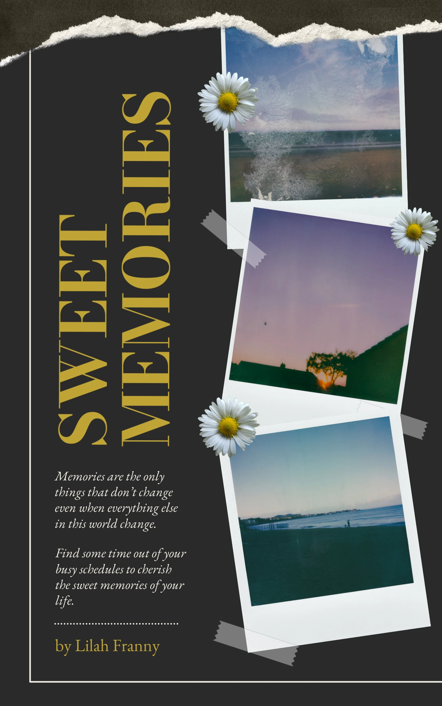 Black Modern Aesthetic Collage Book Cover - Venngage