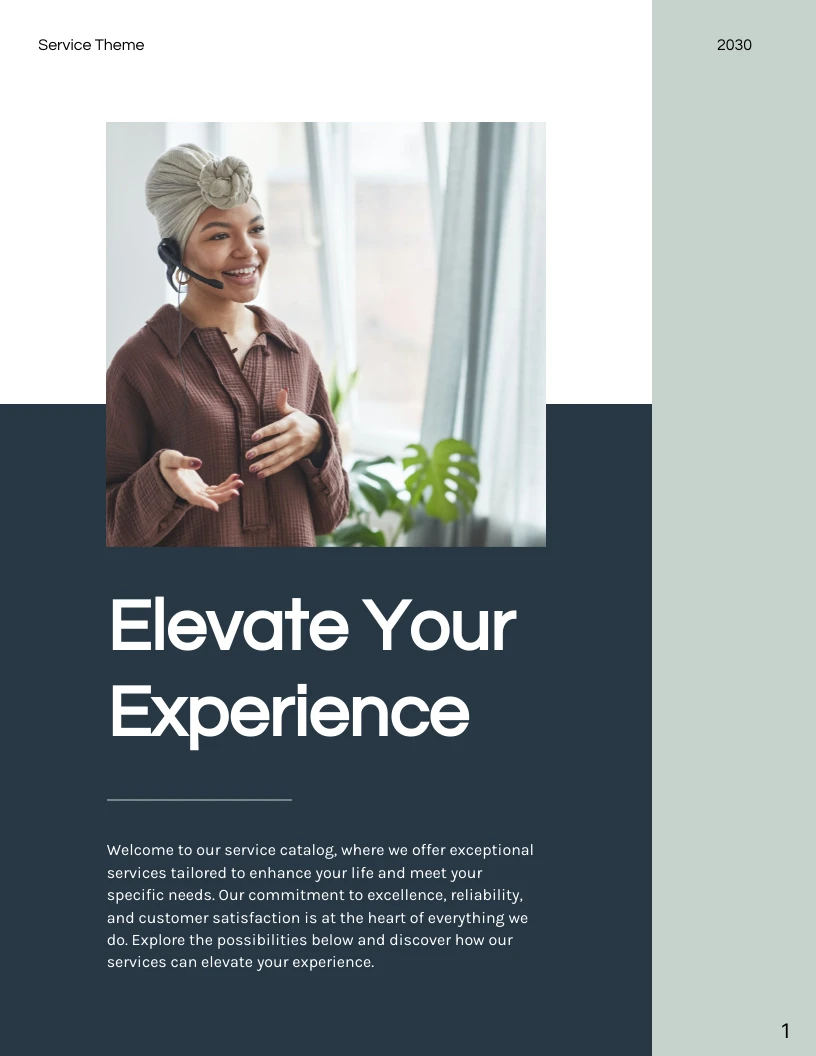 Professional Services Catalog Template - Venngage
