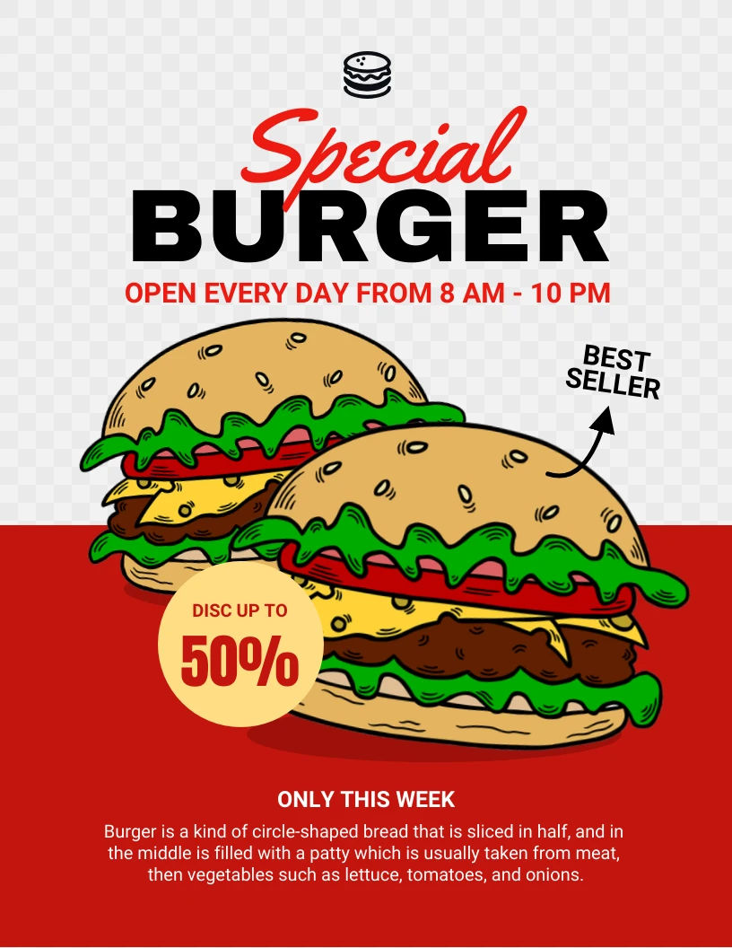 Special Burger Menu Flyer Template - Venngage