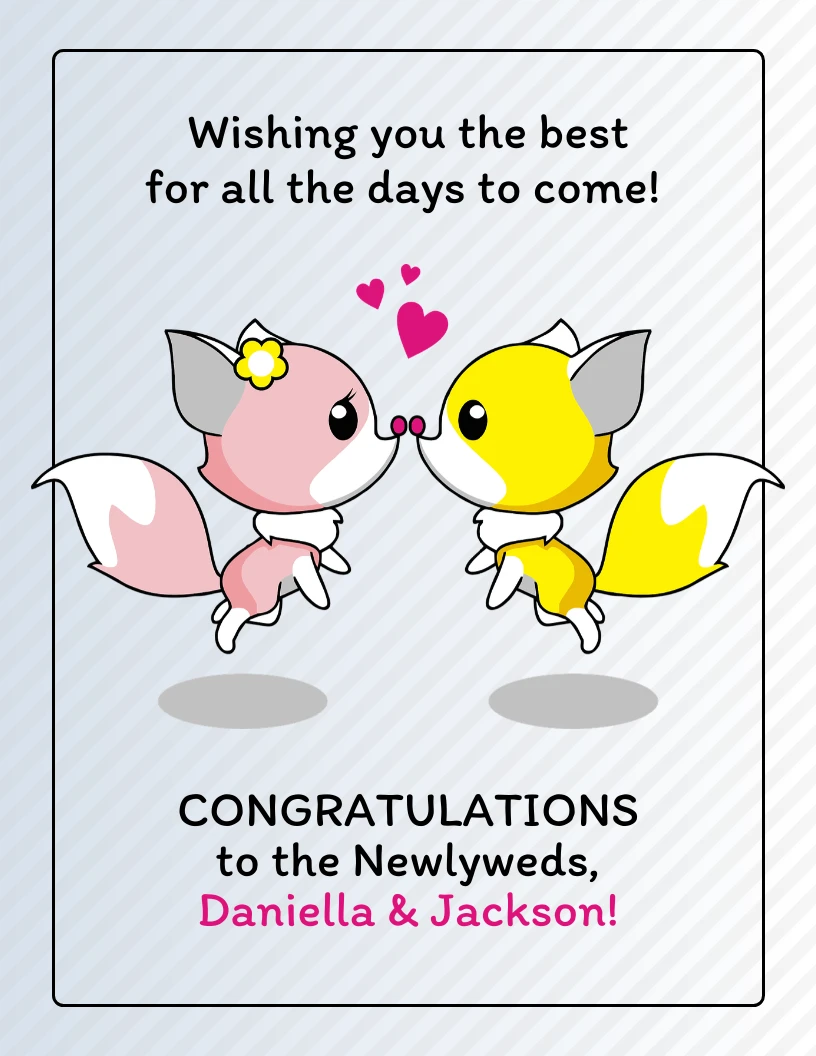 Playful Simple Wedding Wishes Card - Venngage