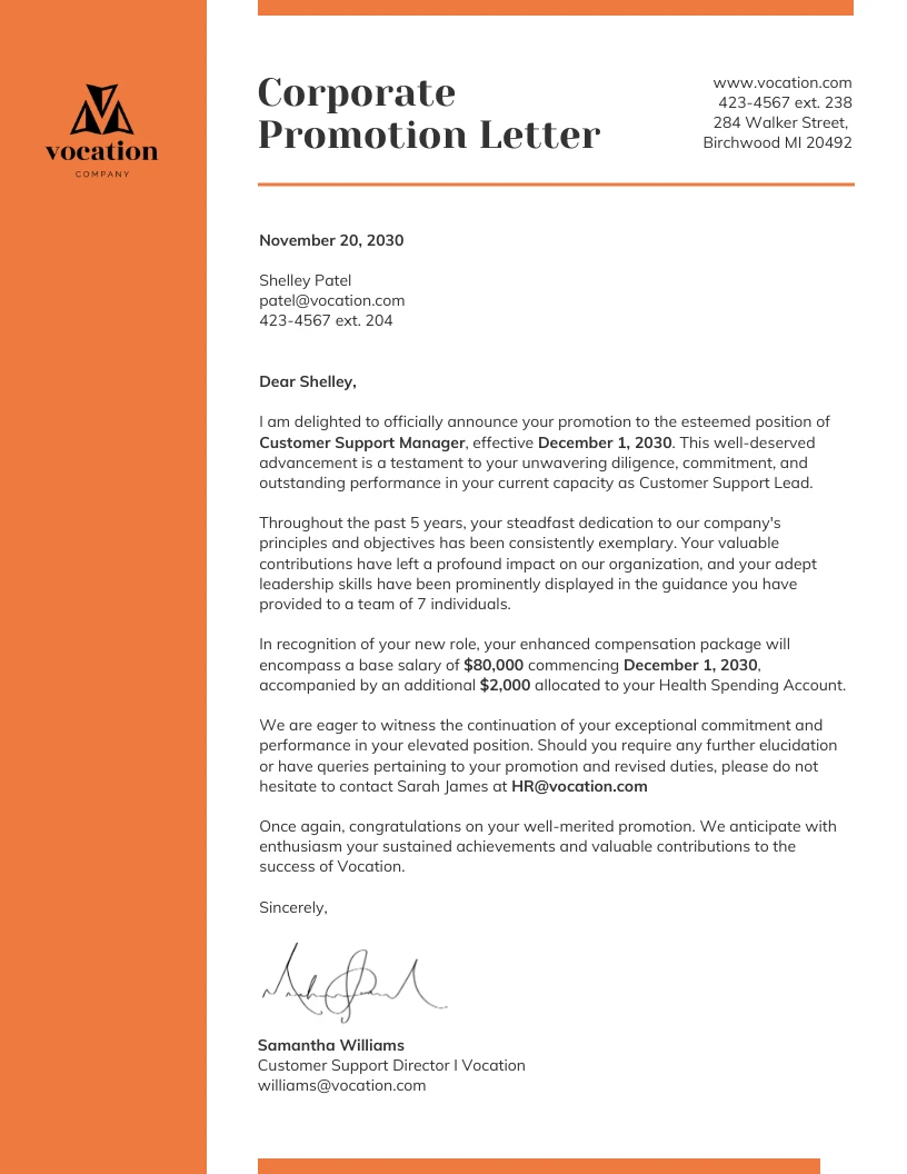 Orange Simple Professional Promotion Letters - Venngage
