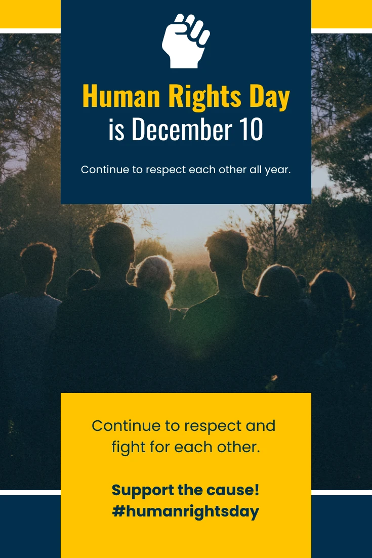Support Human Rights Day Pinterest Post - Venngage
