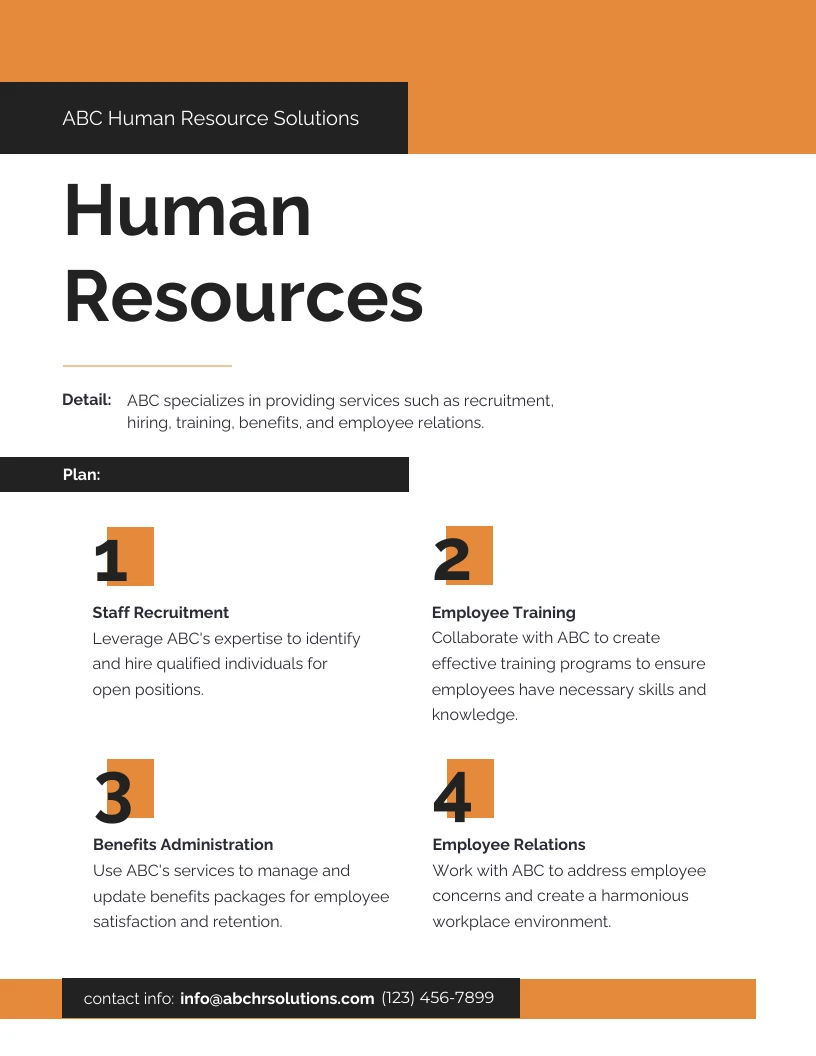 Human Resource Plan Template - Venngage