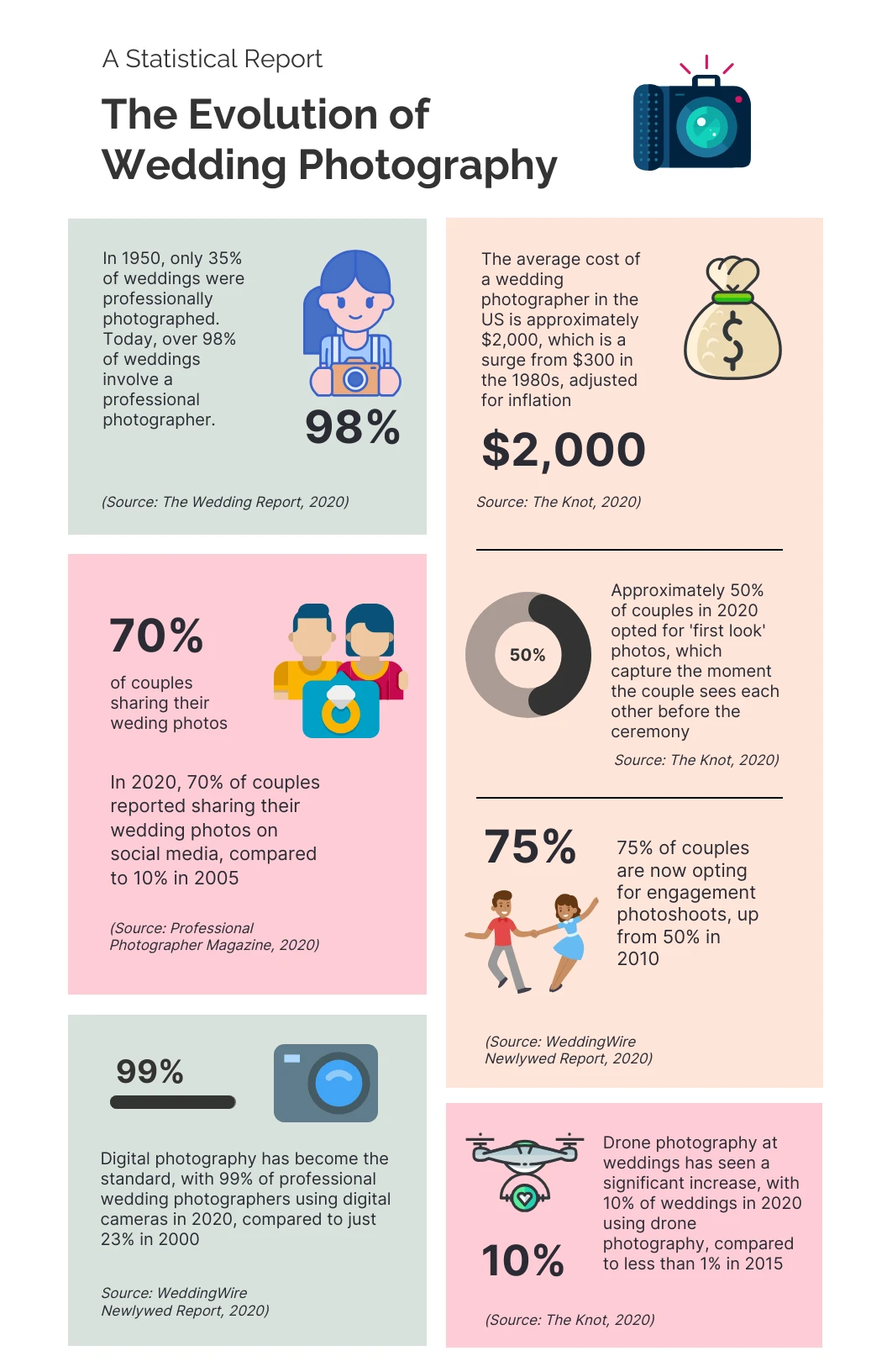 Pastel Colourful Photography Infographic Template - Venngage