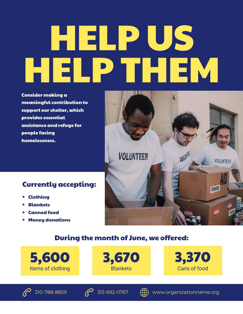 White And Blue Minimalist Help Homelessness Poster - Venngage