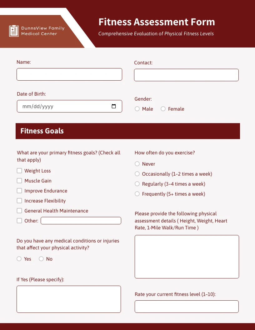 Simple Maroon Health Forms - Venngage