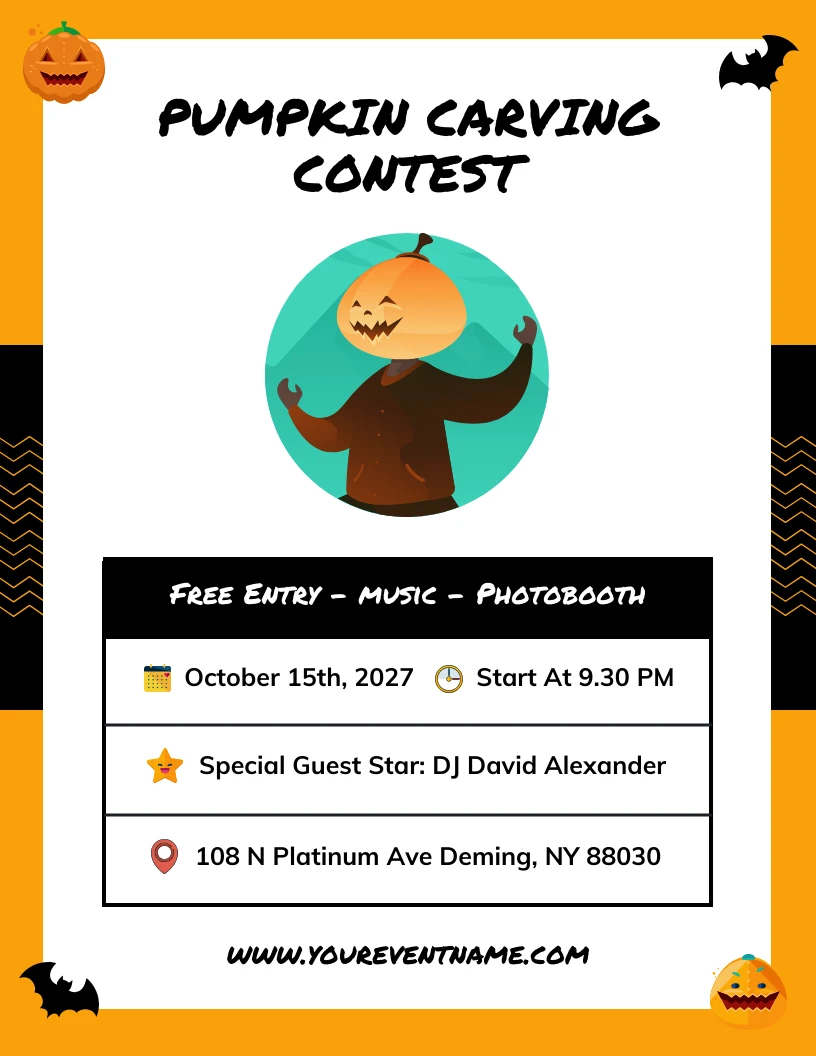 Pumpkin Carving Contest Flyer Template - Venngage