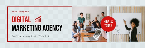 Light Grey And Red Modern Digital Marketing Business Email Header ...