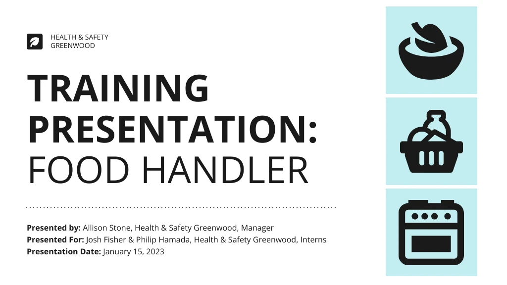 Food Handling Certification Presentation Template - Venngage