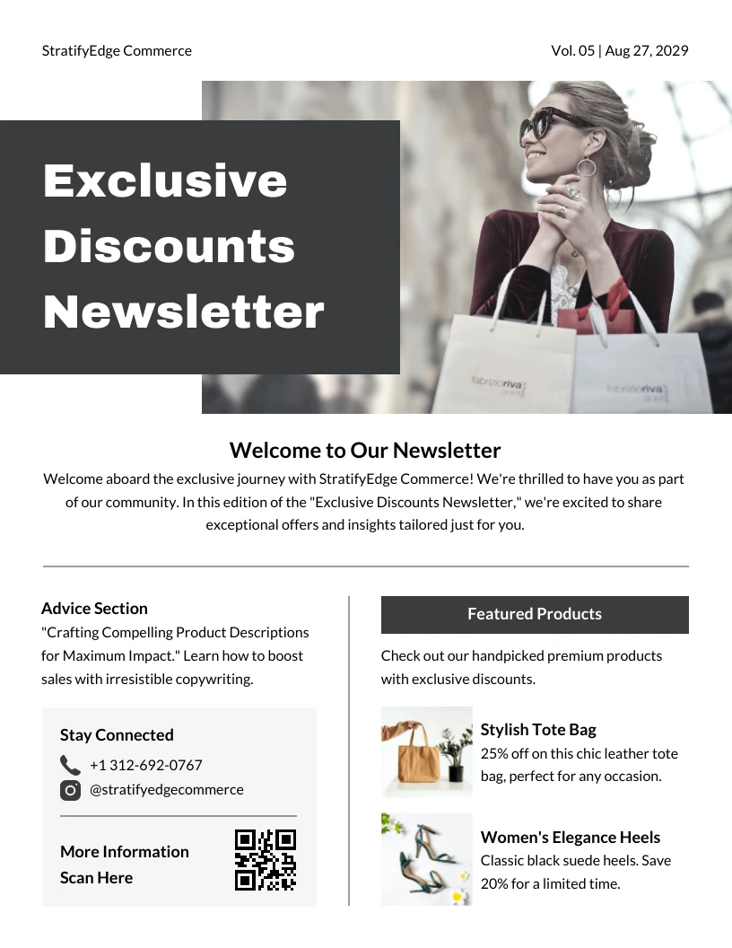 Exclusive Discount Offers Newsletter Template - Venngage