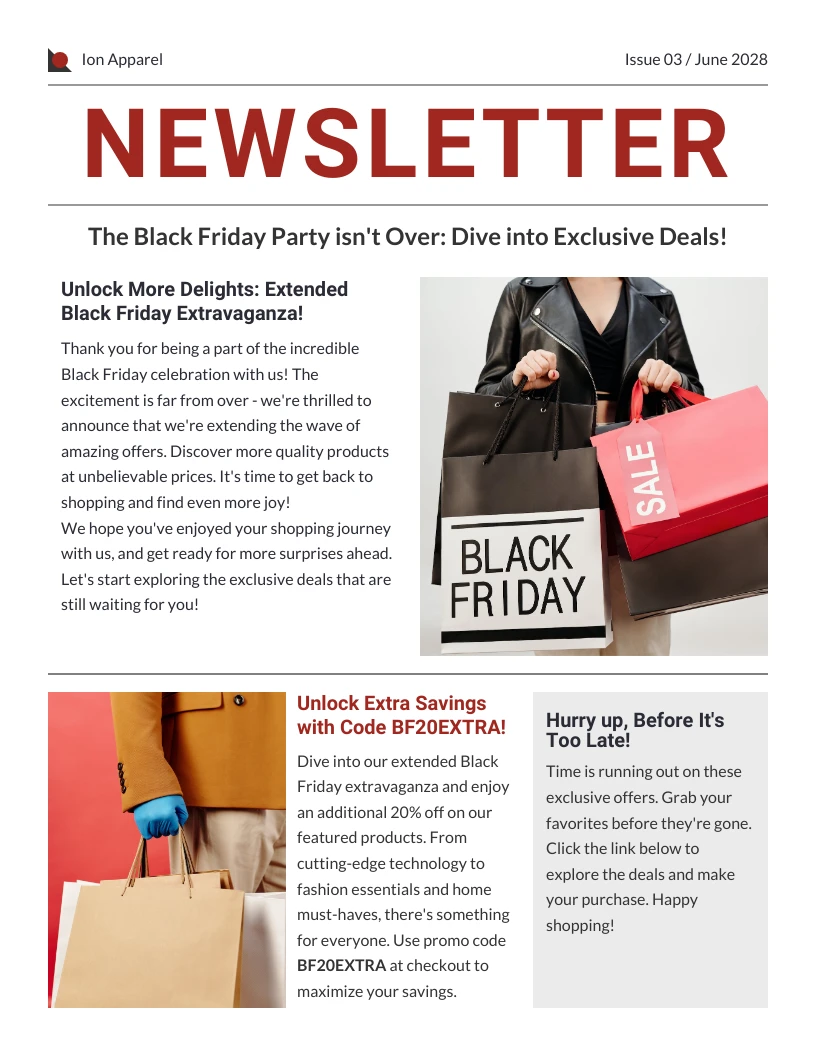 Black Friday Deals Newsletter Template - Venngage