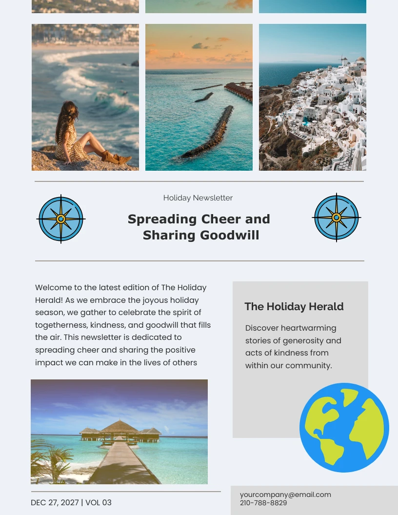 Simple Gray Holiday Newsletter Template - Venngage