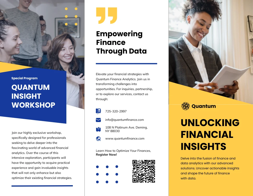 Data Analytics in Finance Z-Fold Brochure - Venngage