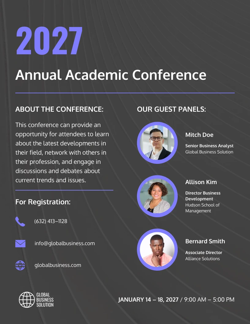 Exemple d'affiche de conférence - Venngage