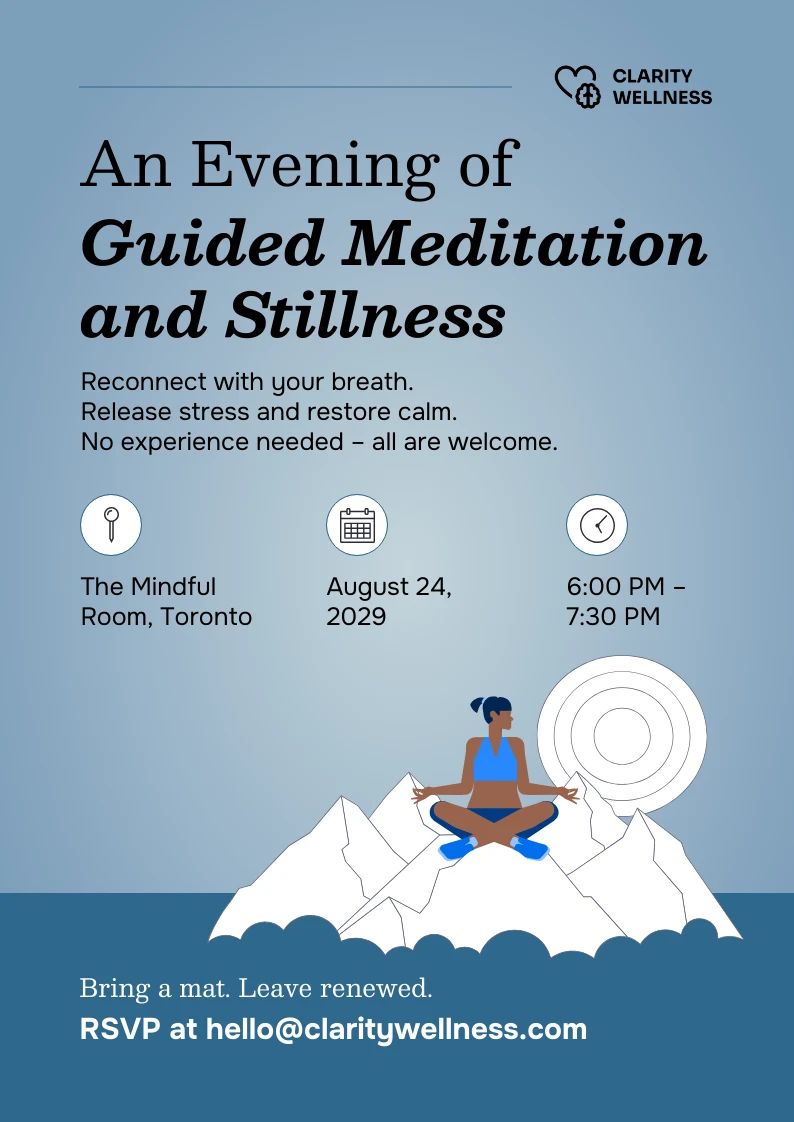 Gradient Meditation Flyer Template - Venngage