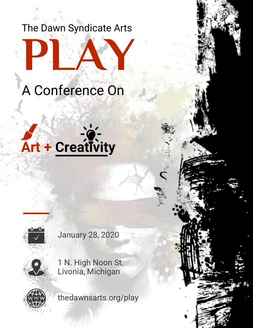 Brush Art Conference Poster - Venngage
