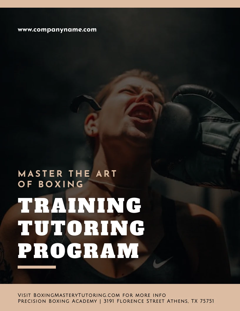 Black Modern Professional Training Tutoring Boxing Program Poster ...