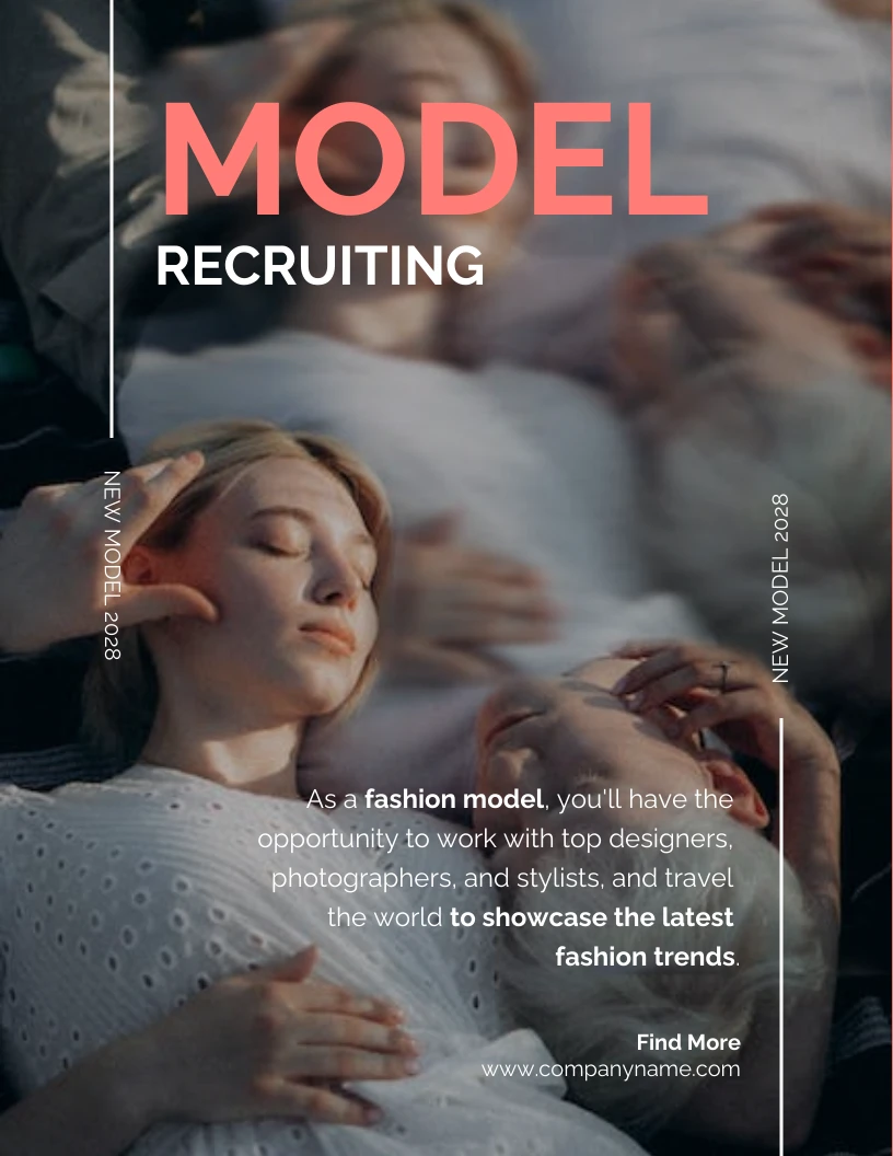 Clean Model Recruiting Poster Template - Venngage