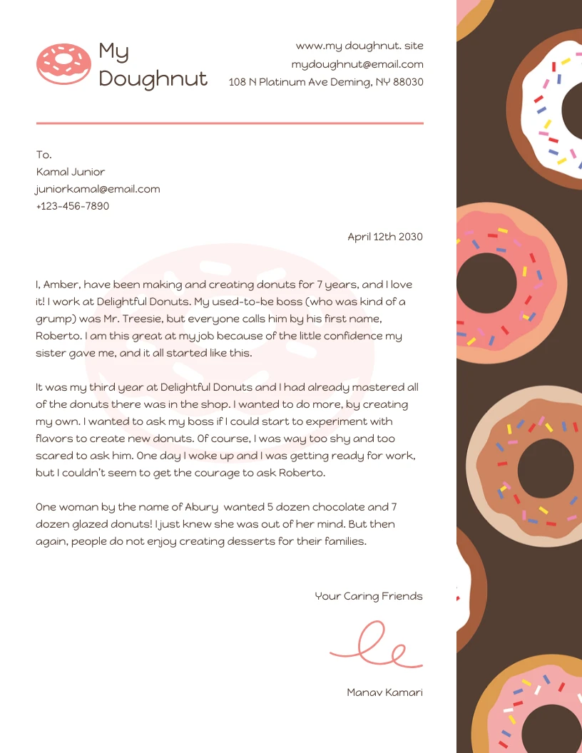 White And Brown Simple Cute Illustration Business Letterhead - Venngage