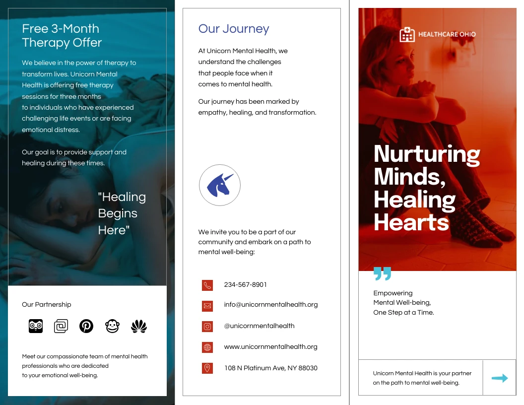 Mental Health Tri-fold Brochure Template - Venngage