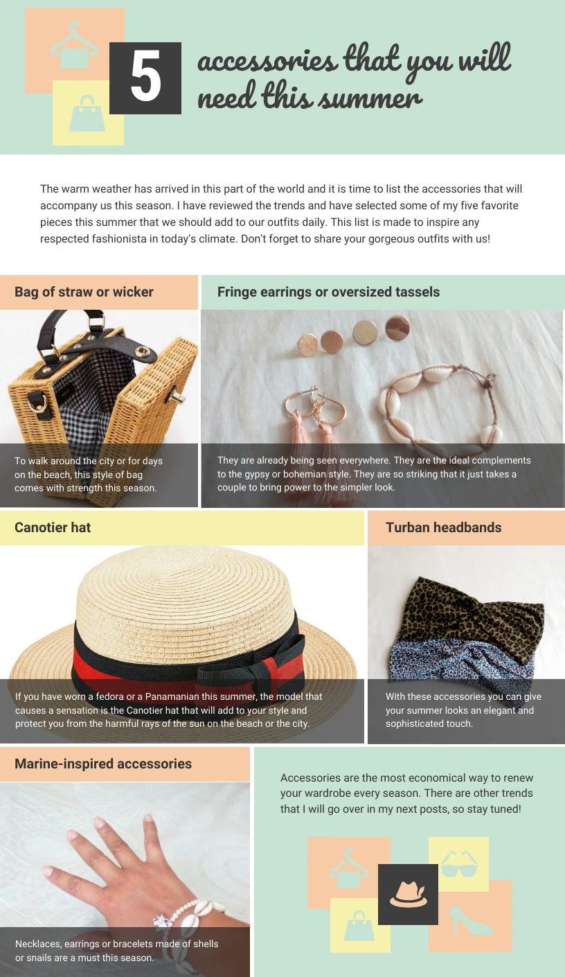 Summer Accessories Trends Infographic Template - Venngage