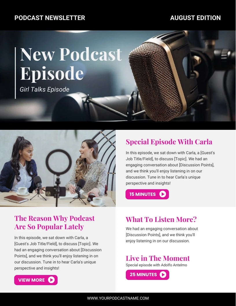 New Podcast Episode Email Newsletter Template - Venngage