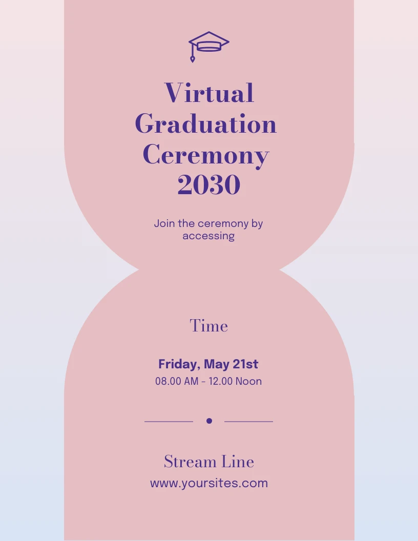 Pink and Purple Blur Gradient Virtual Graduation - Venngage