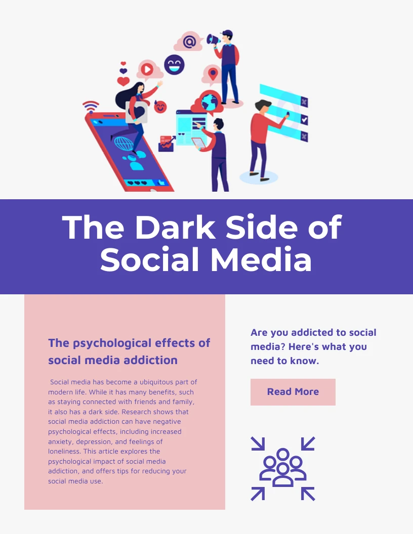 Light Grey Blue Creative Social Media Newsletter Template - Venngage