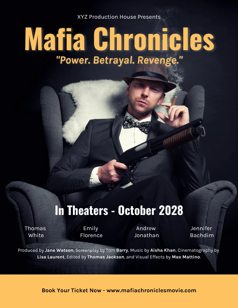 Crime Movie Poster Template - Venngage